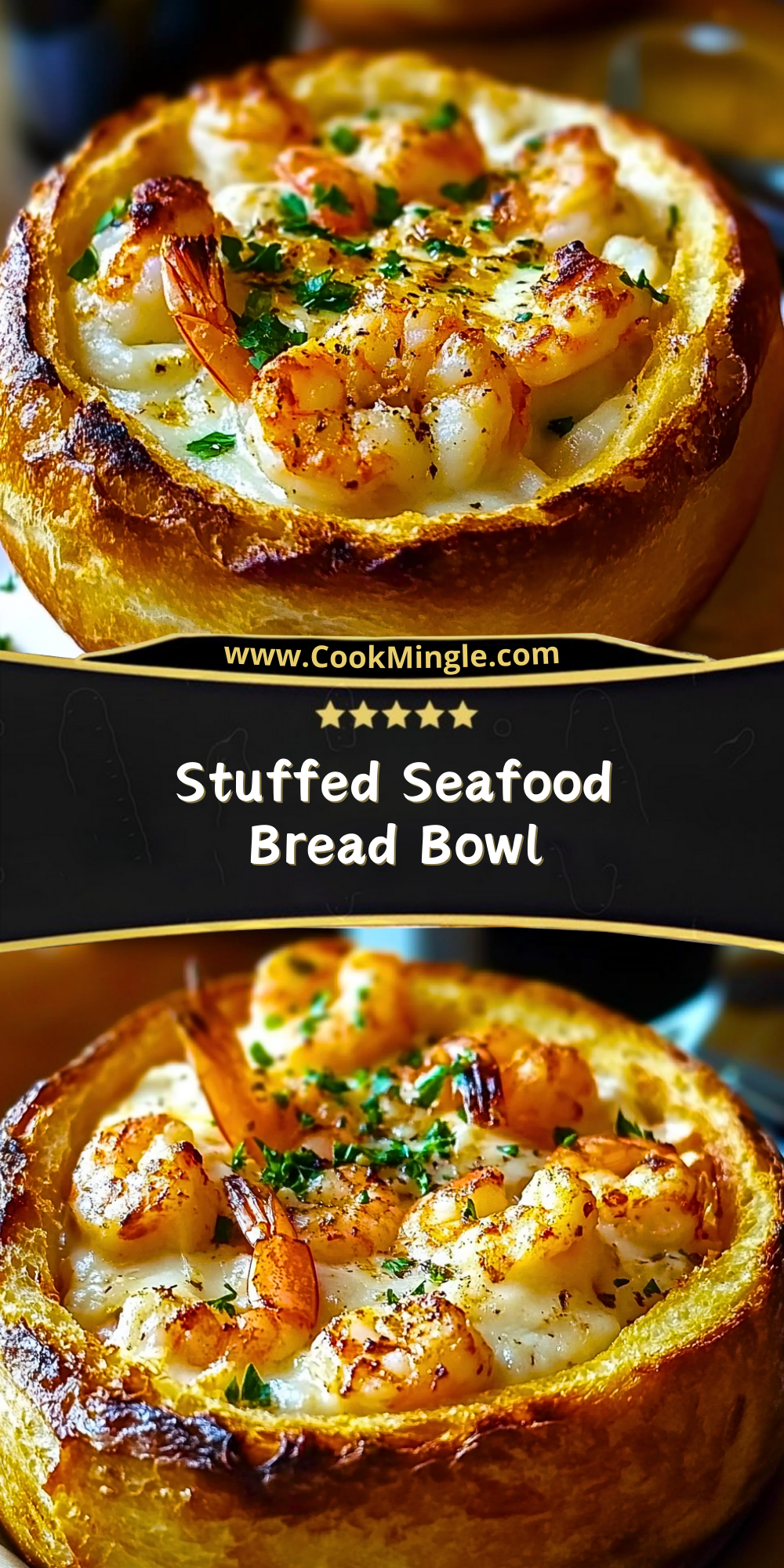 Stuffed Seafood Bread Bowl - Cook Mingle
