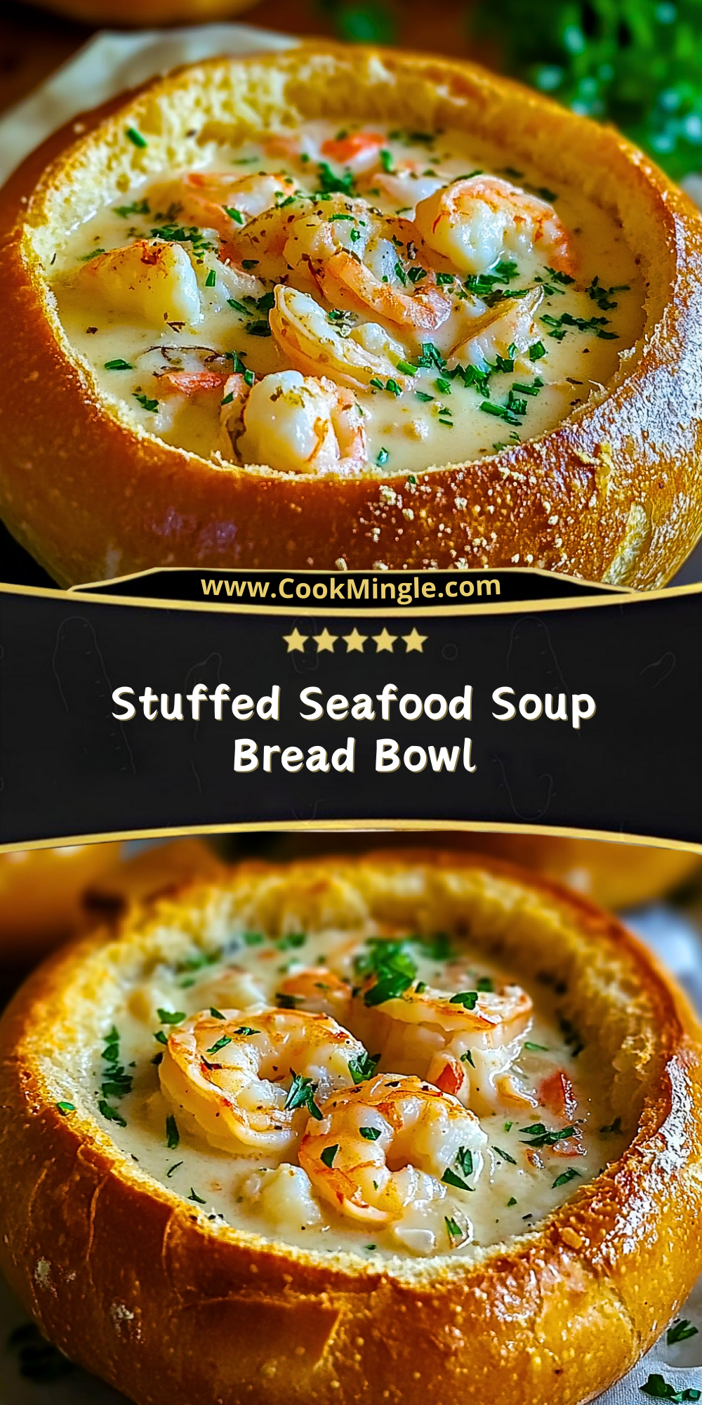 Stuffed Seafood Soup Bread Bowl - Cook Mingle