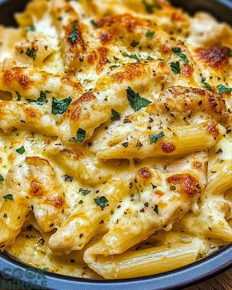 Baked Creamy Chicken Mozzarella Pasta - Cook Mingle
