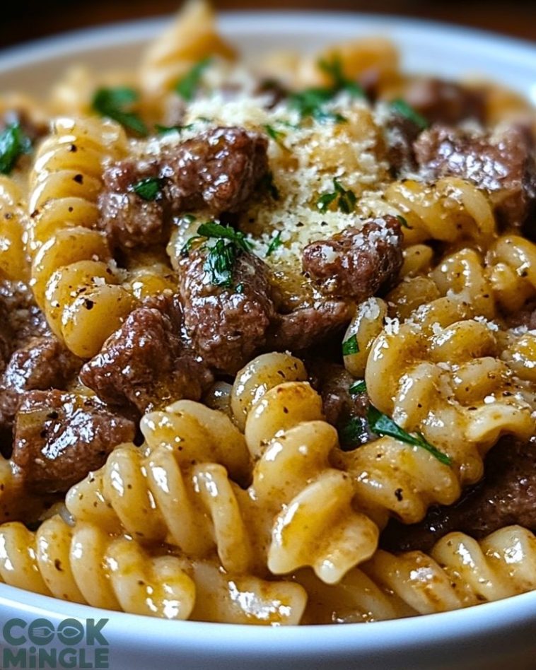 Beef and Rotini in Garlic Parmesan Sauce - Cook Mingle