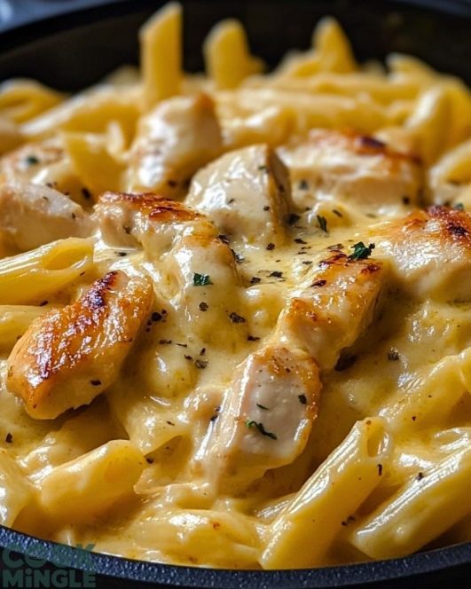 Creamy Garlic Butter Chicken & Spicy Cheddar Pasta - Cook Mingle
