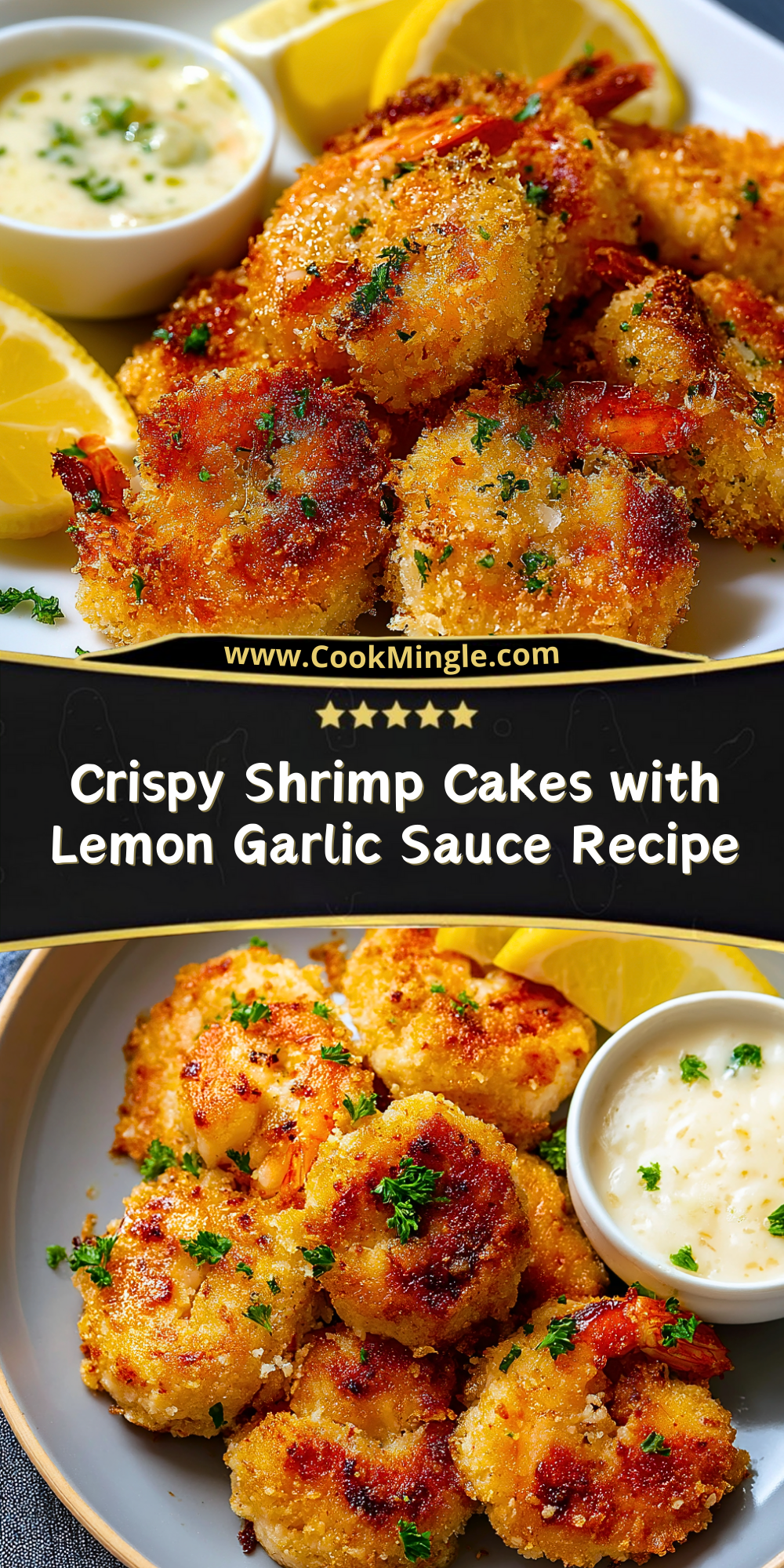 Crispy Shrimp Cakes with Lemon Garlic Sauce Recipe - Cook Mingle