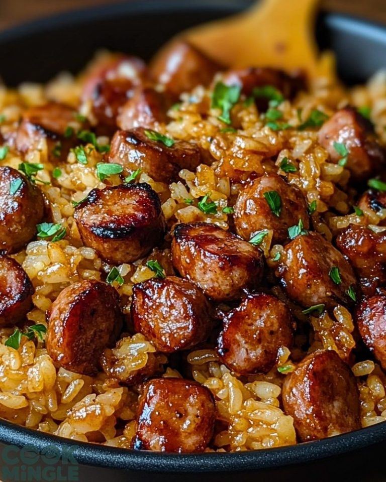 One-Pan Sweet and Tangy BBQ Sausage Rice - Cook Mingle