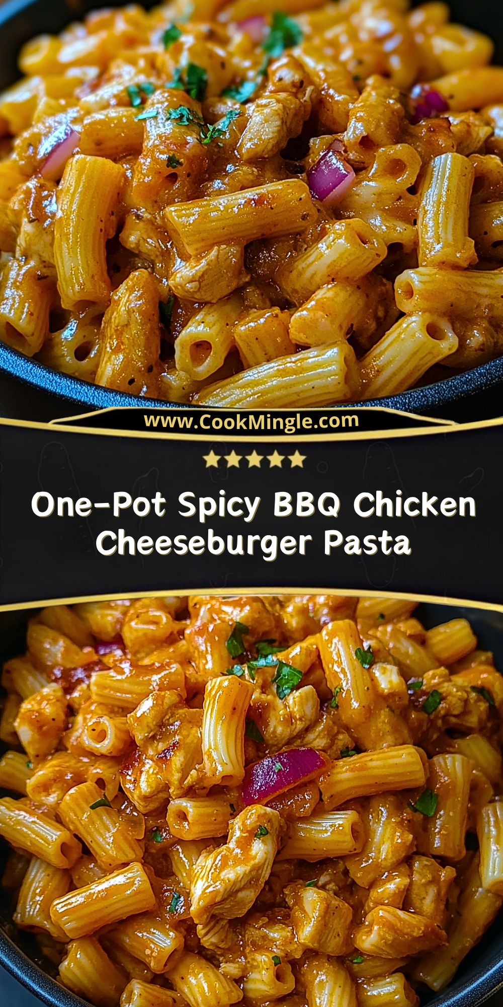 One-Pot Spicy BBQ Chicken Cheeseburger Pasta - Cook Mingle