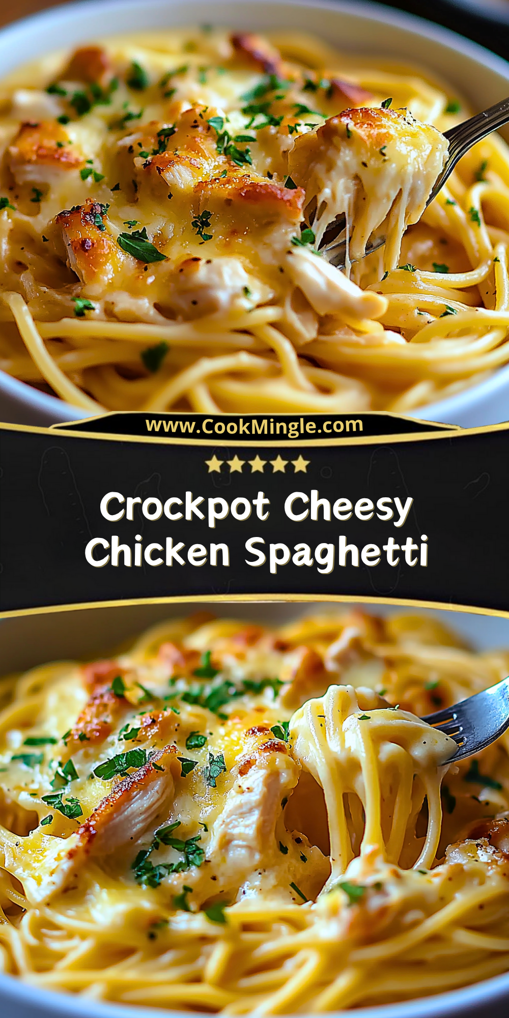 Crockpot Cheesy Chicken Spaghetti - Cook Mingle