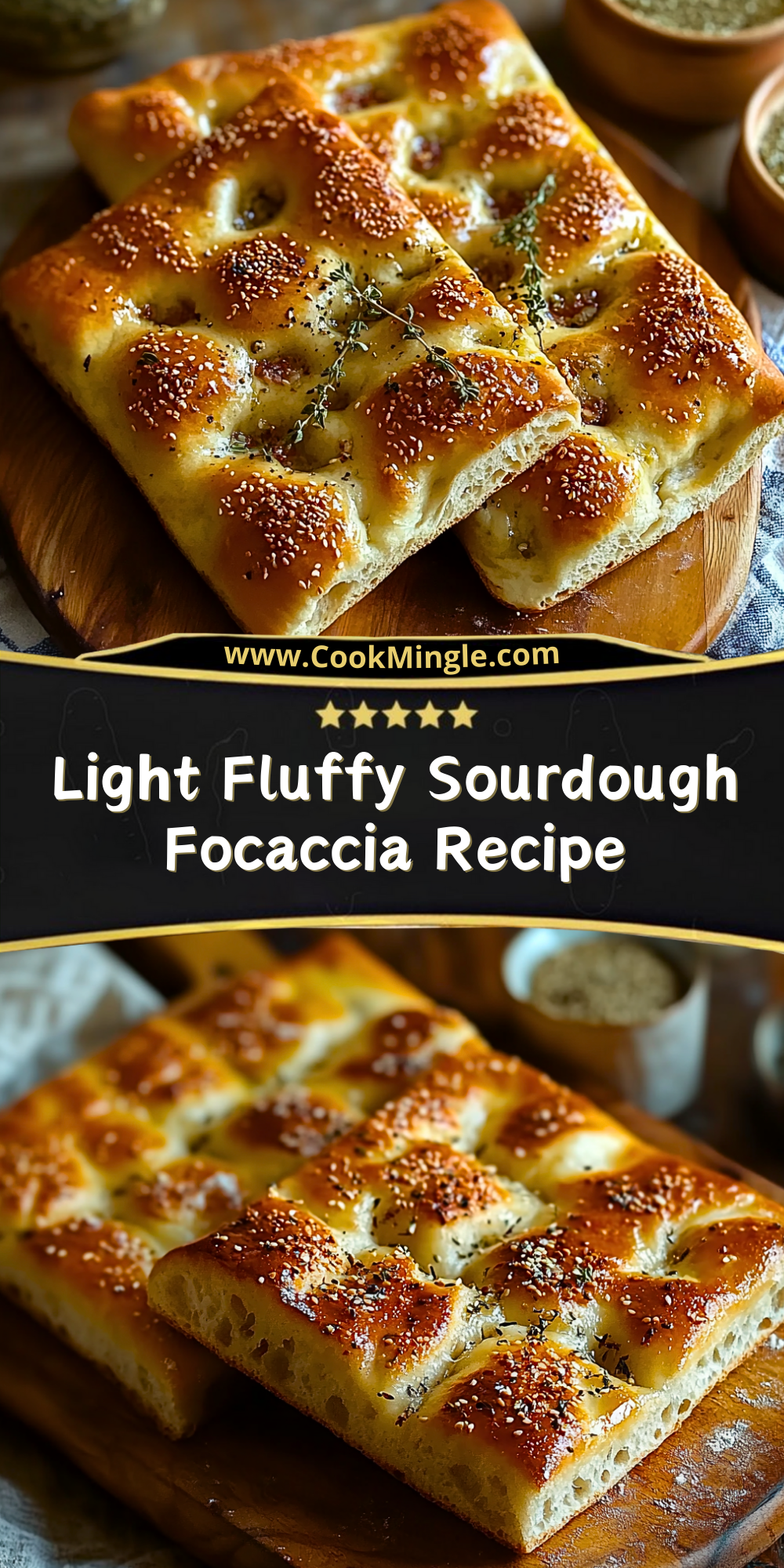 Light Fluffy Sourdough Focaccia - Cook Mingle