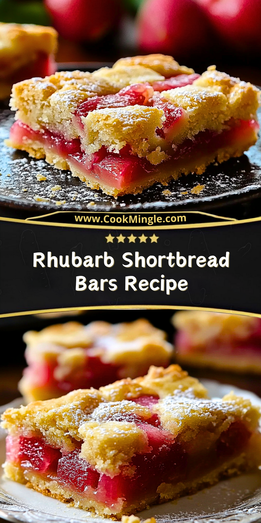 Rhubarb Shortbread Bars Recipe - Cook Mingle