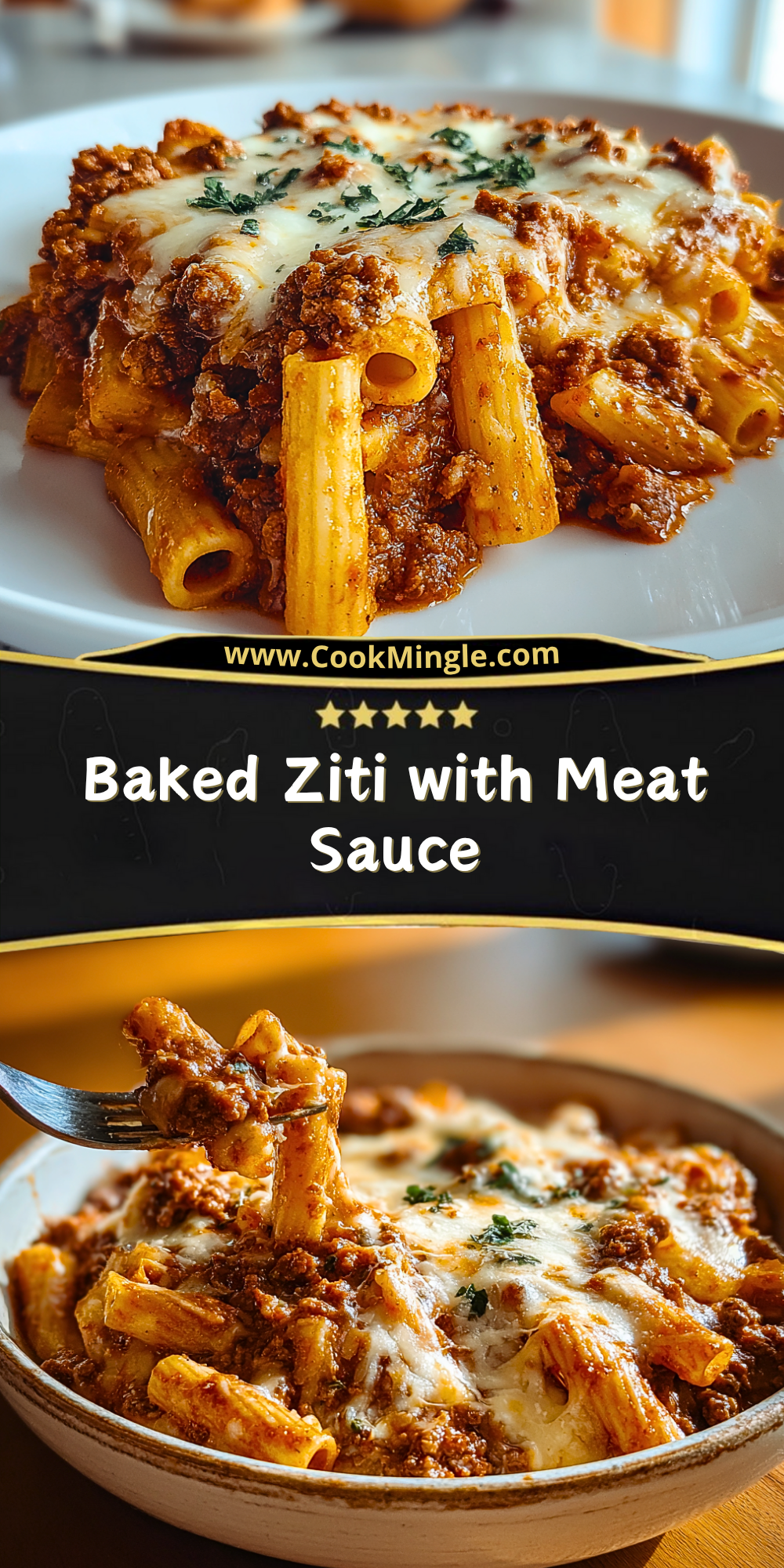 Baked Ziti with Meat Sauce - Cook Mingle