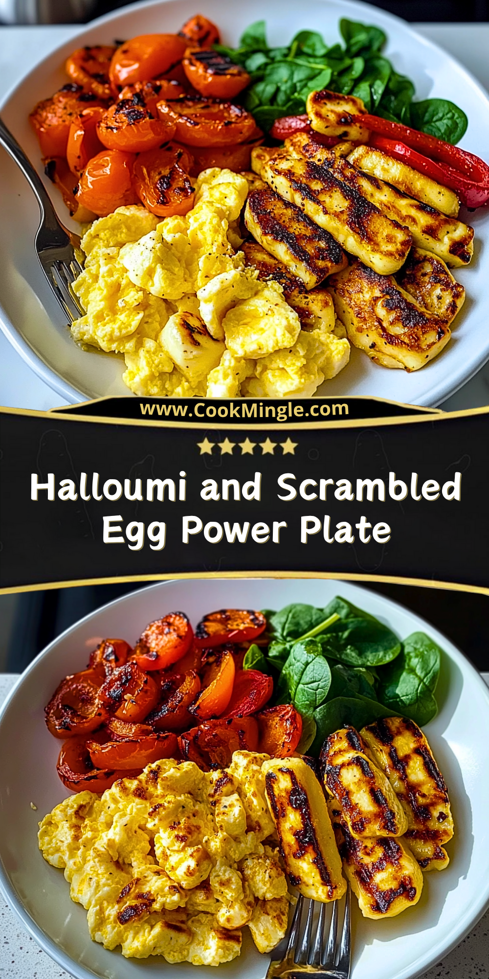 Halloumi and Scrambled Egg Power Plate - Cook Mingle