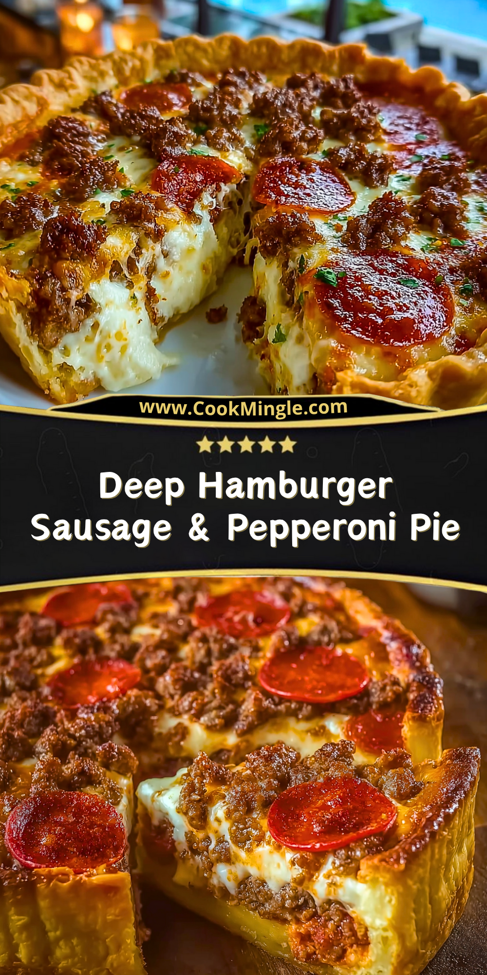 Deep Hamburger Sausage & Pepperoni Pie - Cook Mingle