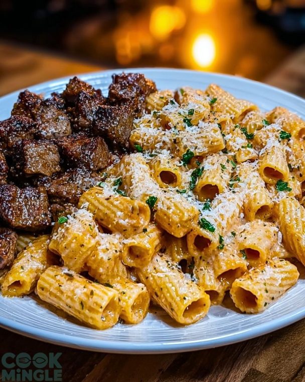Spicy Cajun Steak Rigatoni with Cheesy Parmesan - Cook Mingle