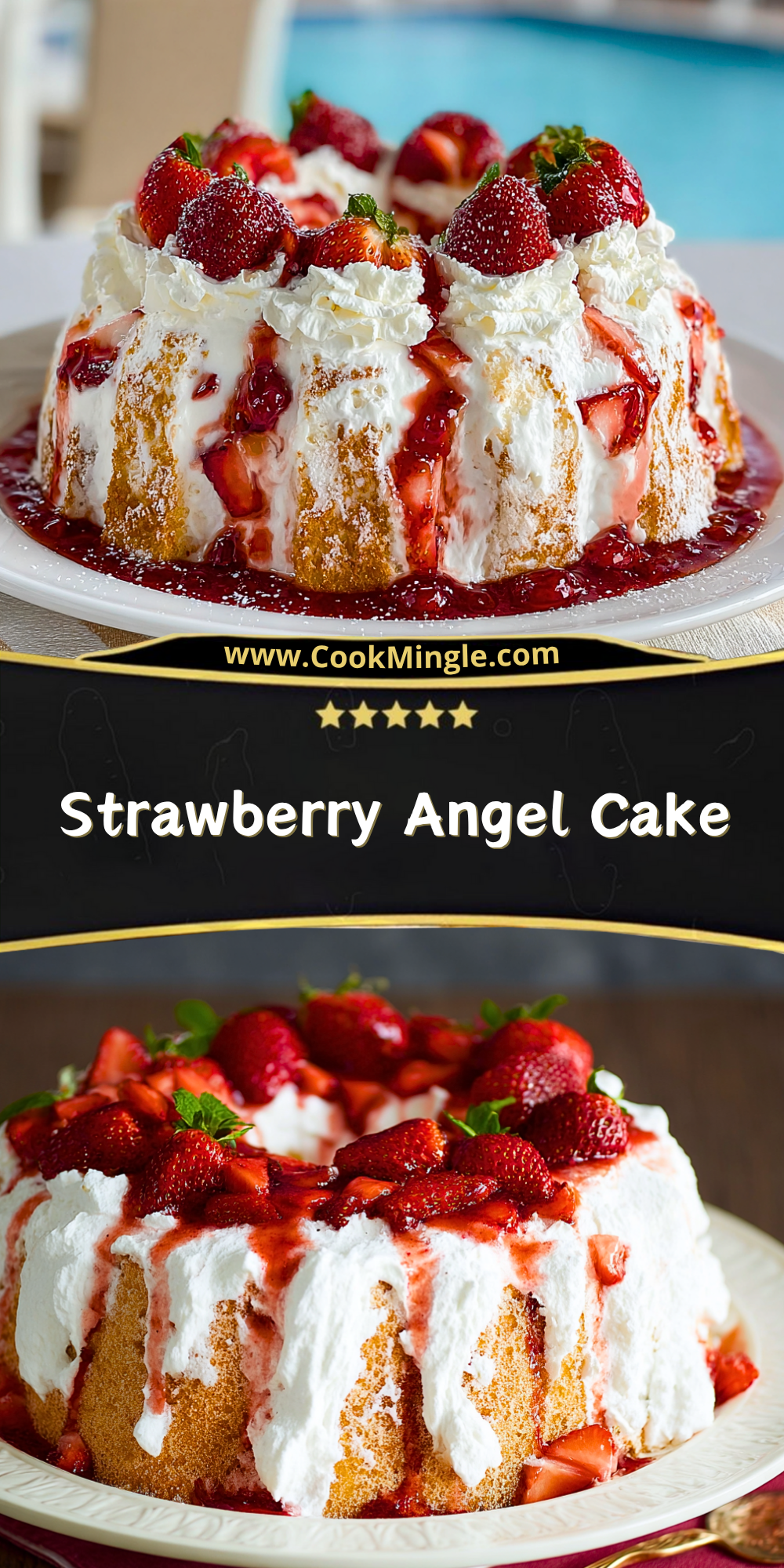 Strawberry Angel Cake - Cook Mingle