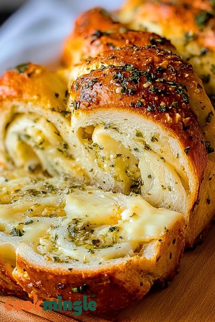 Swirled Garlic Herb And Cheese Bread - Cook Mingle