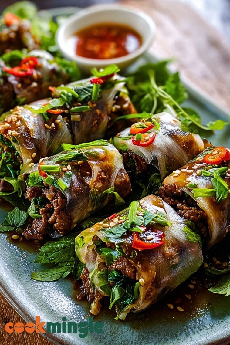 Thai Basil Beef Rolls - Cook Mingle