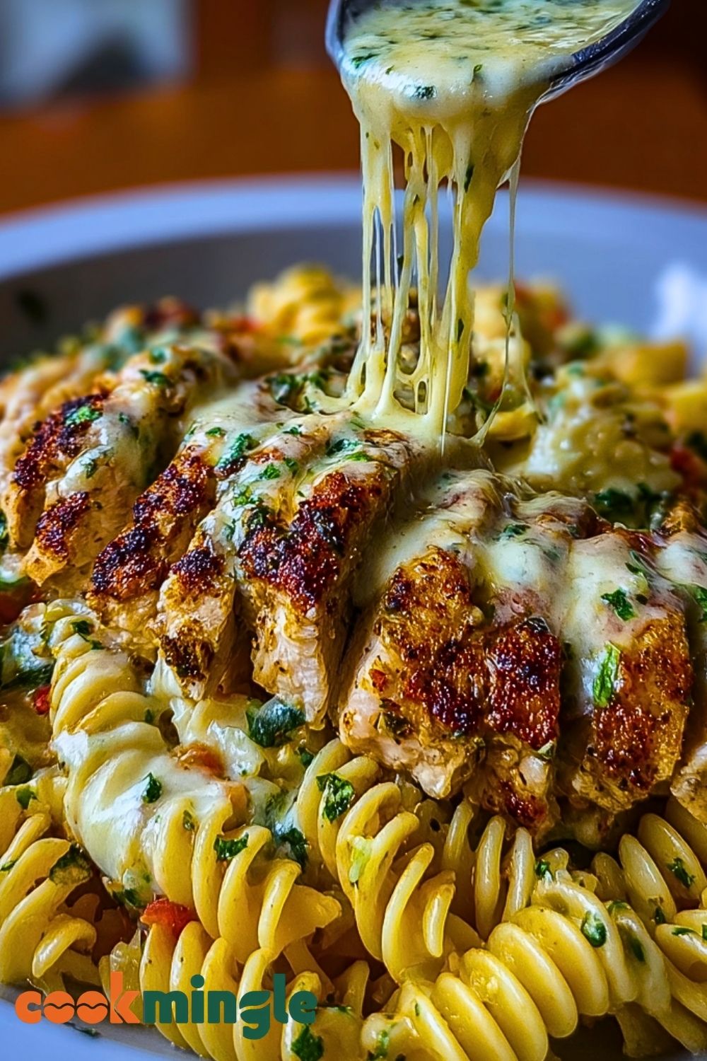Creamy Cajun Chicken Rotini with Garlic Mozzarella Sauce - Cook Mingle