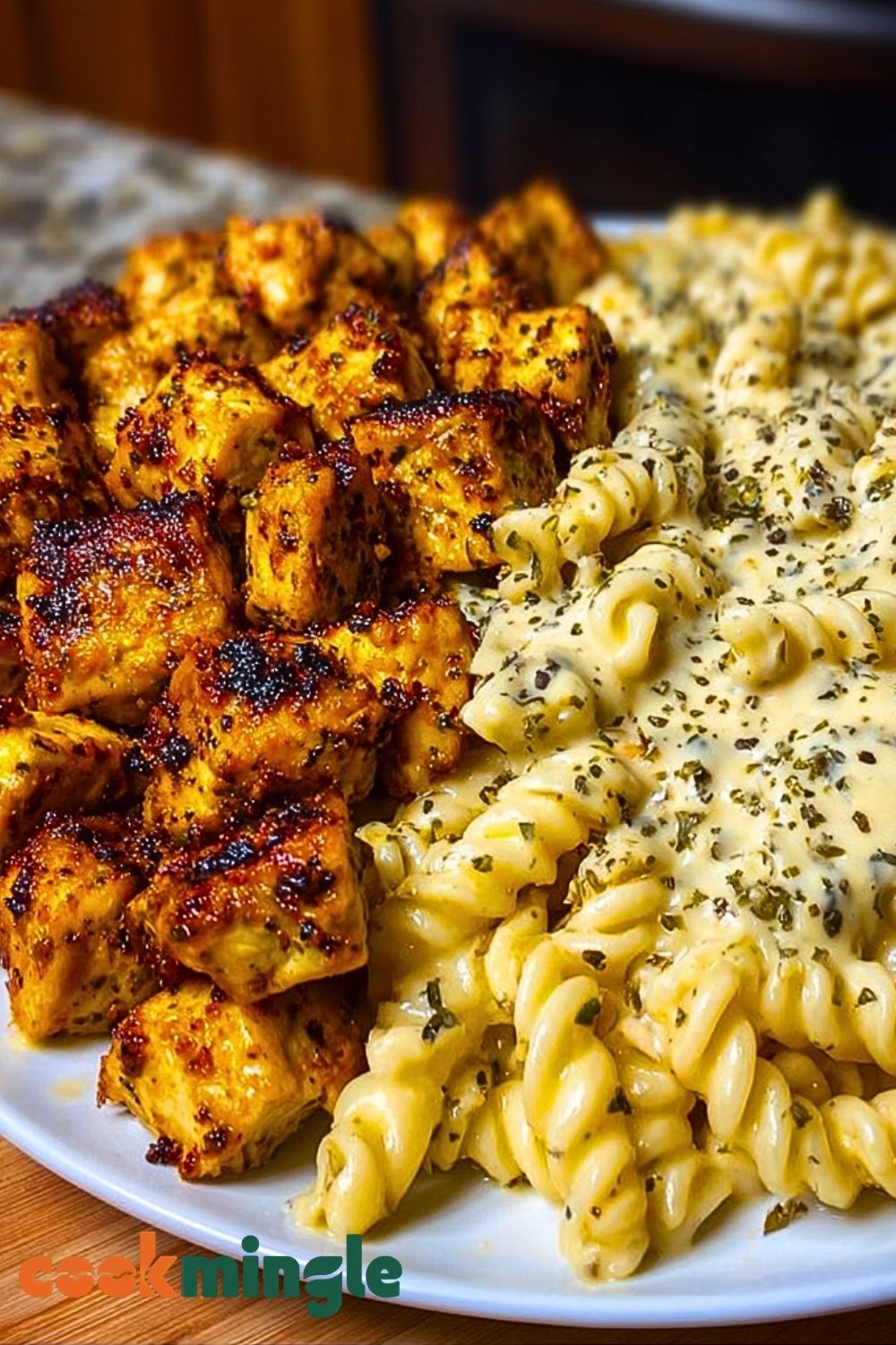 Creamy Velveeta Chicken Rotini Pasta with Mozzarella Garlic Cheese ...