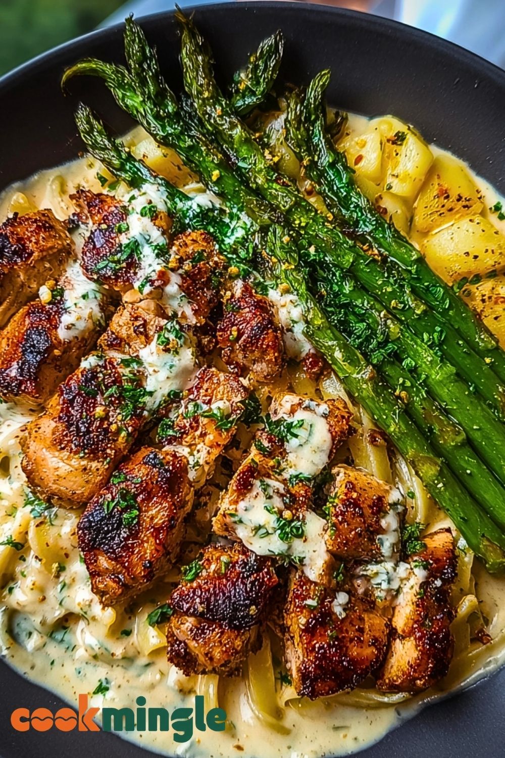 Delicious Greek Chili Chicken Alfredo with Smoked Feta Cream & Crispy ...