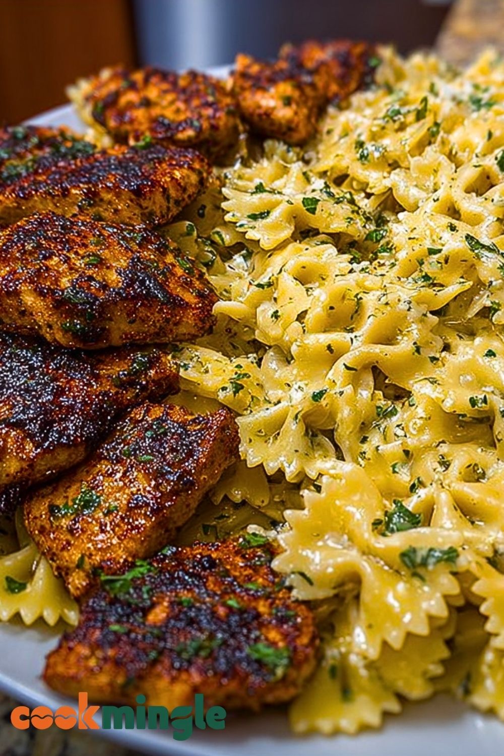 Easy Creamy Velveeta Chicken Bowtie Pasta with Garlic Mozzarella Sauce ...