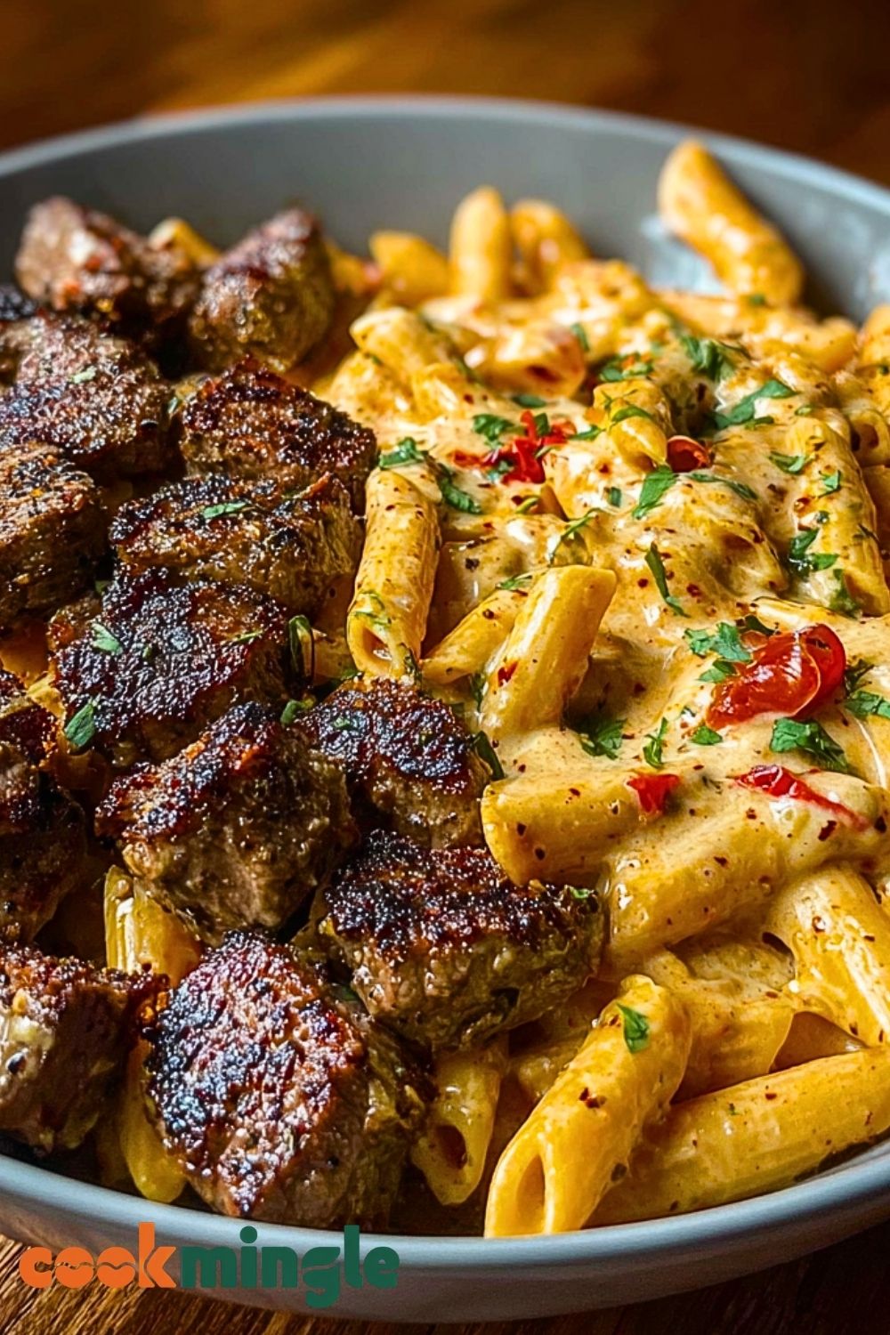Ultimate Cajun Steak Tips Recipe with Cheesy Penne Parmesan Sauce ...