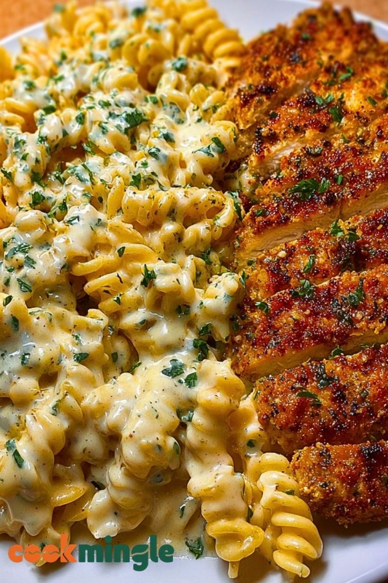 Creamy Cajun Chicken Twisted Pasta with Mozzarella Alfredo - Cook Mingle