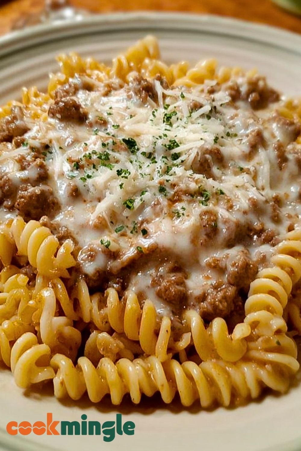Creamy Garlic Parmesan Beef and Rotini Recipe - Cook Mingle