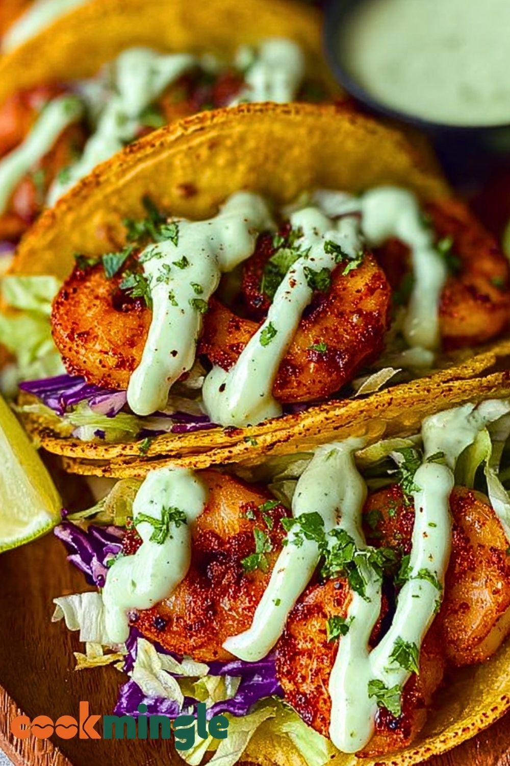 Easy Shrimp Tacos with Homemade Avocado Crema - Cook Mingle