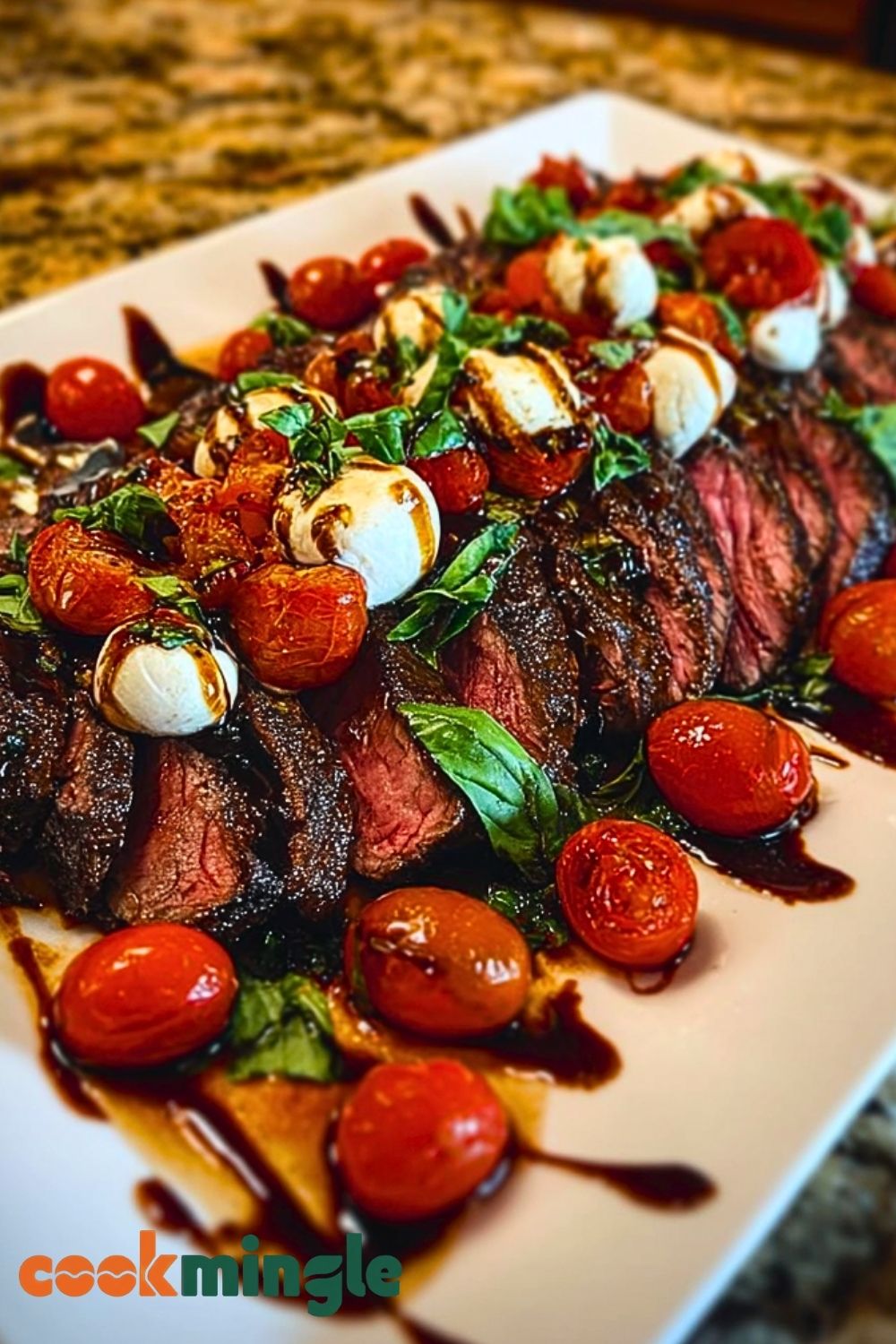 Grilled Balsamic Steak Caprese with Mozzarella, Tomatoes, and Basil ...