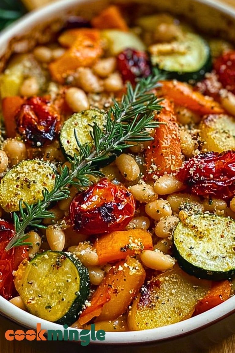 Rustic Roasted Vegetable Bake with Cannellini Beans - Cook Mingle