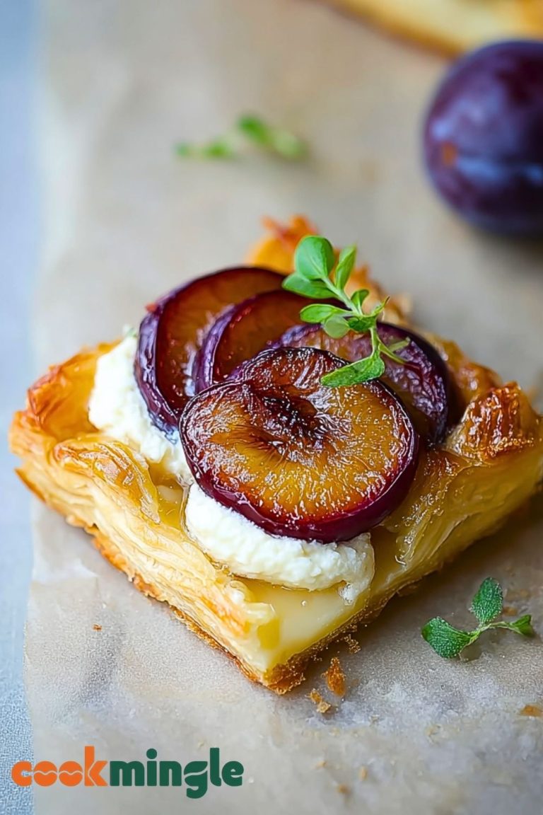 Plum & Cheese Puff Pastry Tarts - Cook Mingle